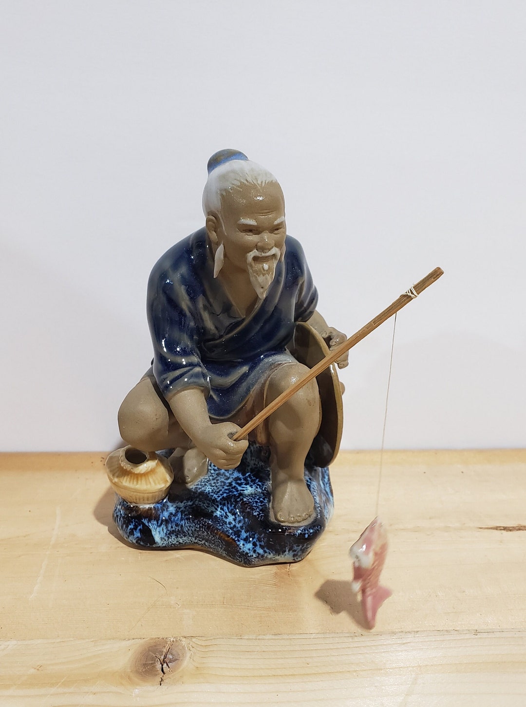 Vintage Chinese Mudman Shiwan Figurine, Clay Mudman Décor, Oriental ...