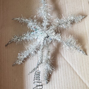 1920s Antique German Silver Tinsel Star Christmas Tree Topper ...