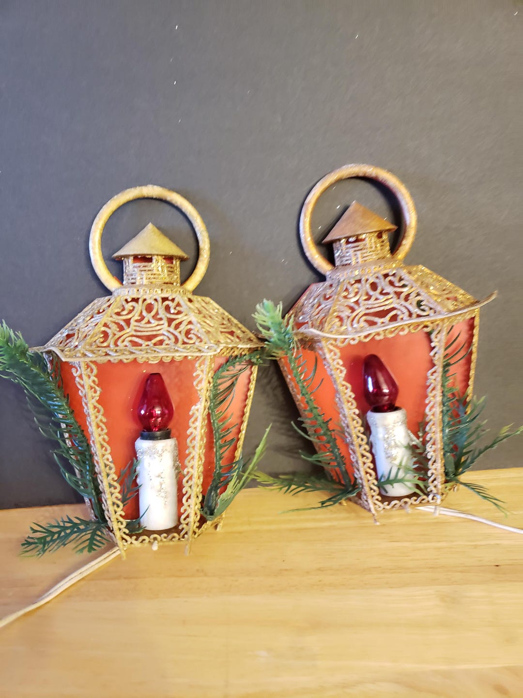 Set of 2, Plastic Lamp Post Light Christmas Décor, Electrical Lamp Post ...