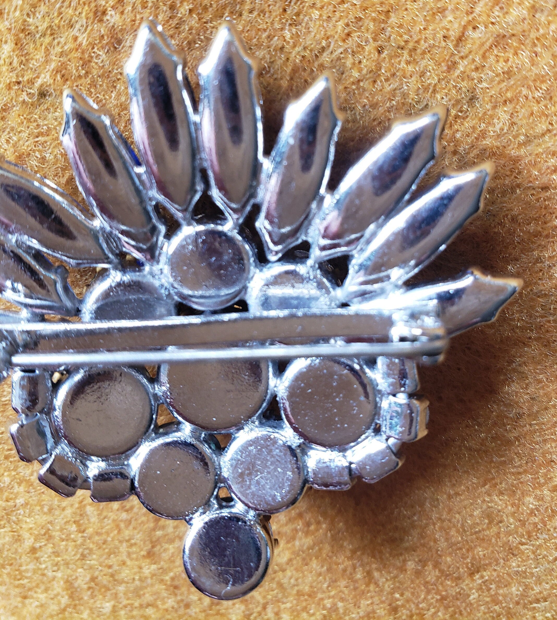 Unmarked SHERMAN ?? Brooch, Multi Tone Blue Spray Brooch - Etsy