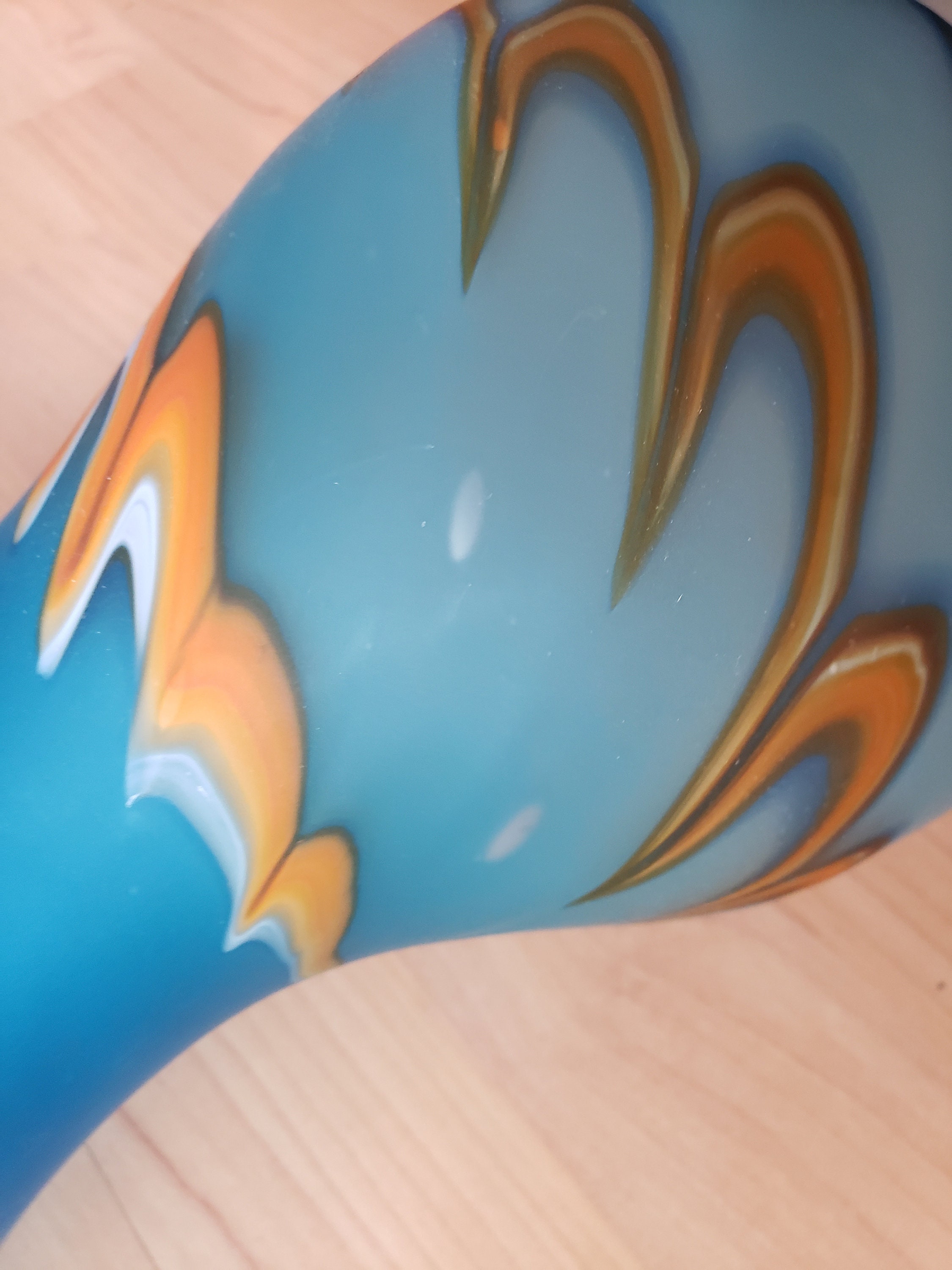 Essie Zareh Baijan Glass Art Vase Ruffled Top Multi Blue | Etsy