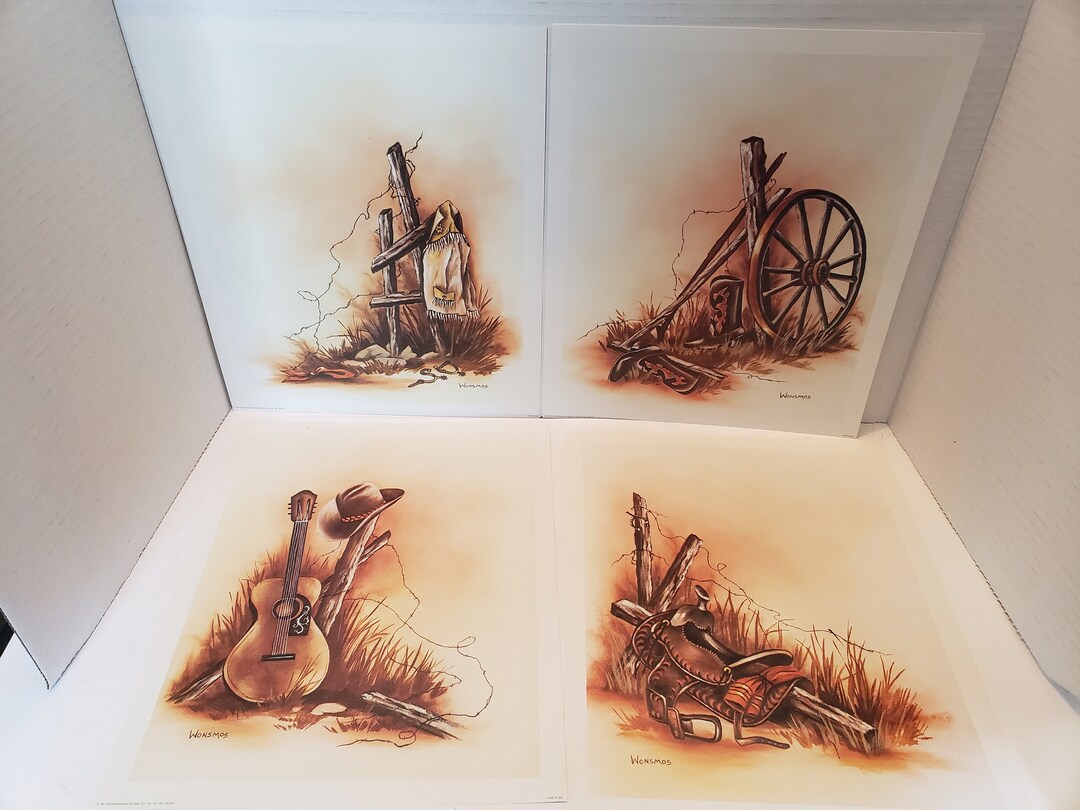 Set of 4 Minnie Wonsmos Art Prints , 1981 Scafa-tornabene Art Litho ...