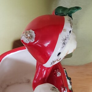 RELPO Christmas Ceramic Shopper Girl Planter Figurine, Christmas Girl ...