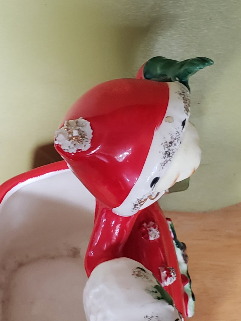 RELPO Christmas Ceramic Shopper Girl Planter Figurine, Christmas Girl ...