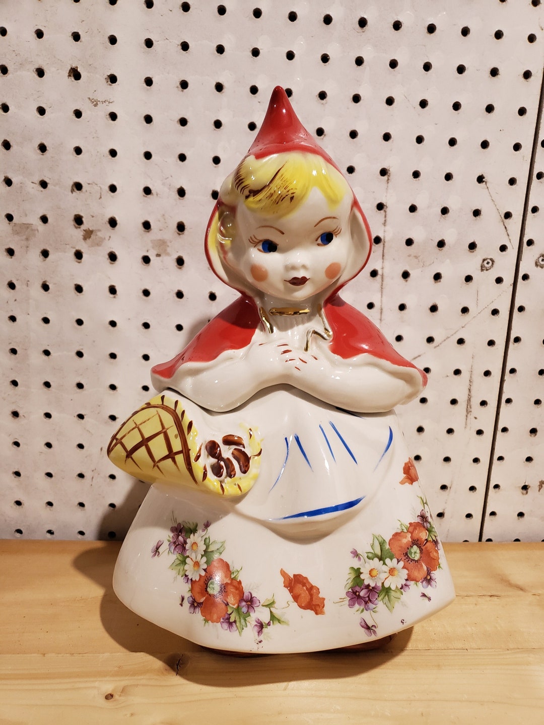 Vintage Little Red Riding Hood Cookie Jar, Original HULL WARE USA ...