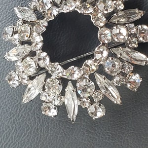 SHERMAN Large Clear Wreath Style Brooch, Signed Sherman - Etsy