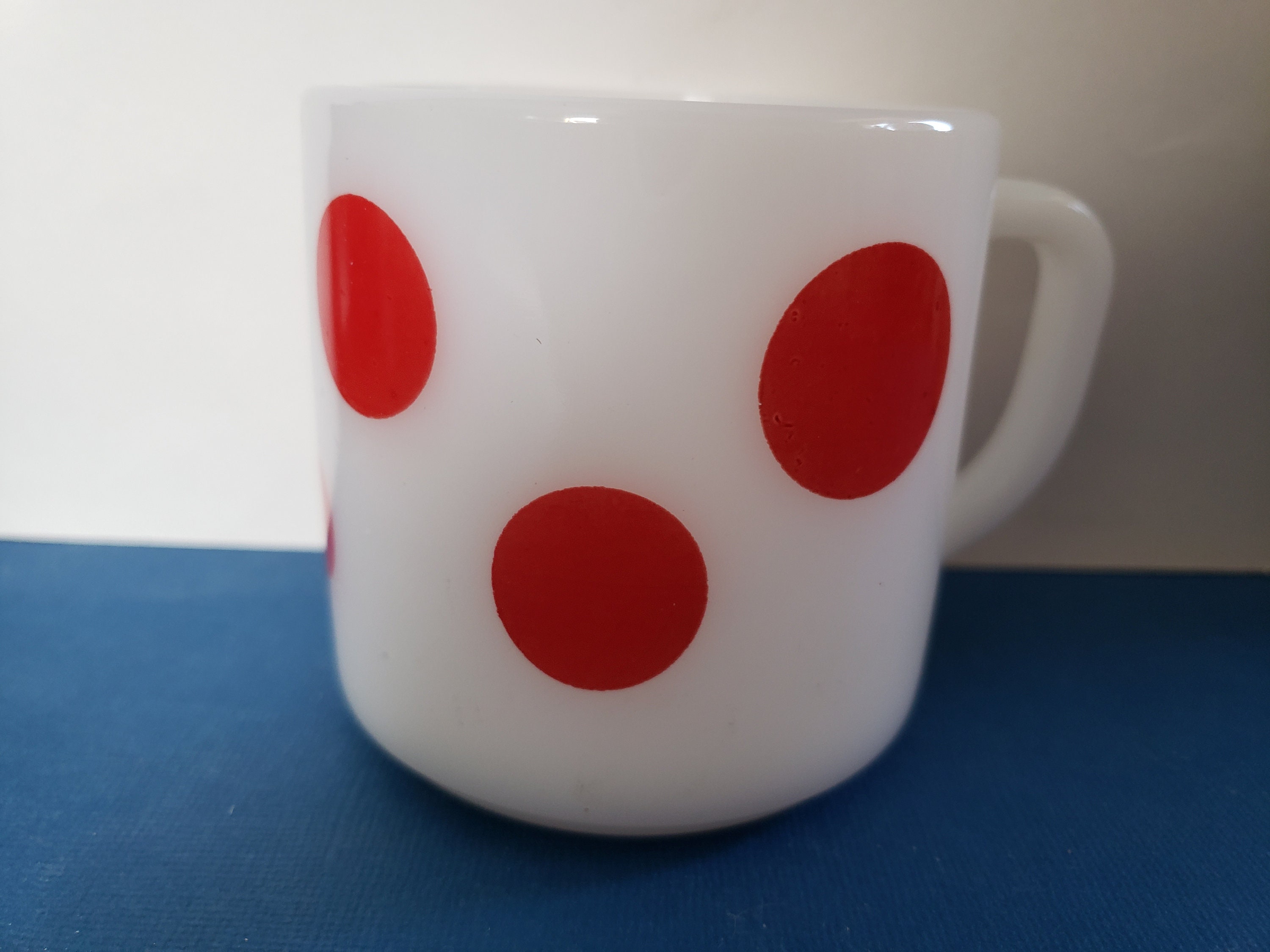 FEDERAL Red Polka Dot Coffee Mug Red White Vintage Stackable | Etsy