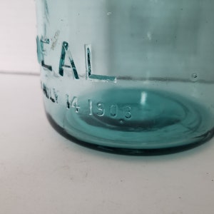 Blue BALL Ideal Mason Canning Jar, Pat.d July 14, 1903, Bail Top, Glass ...