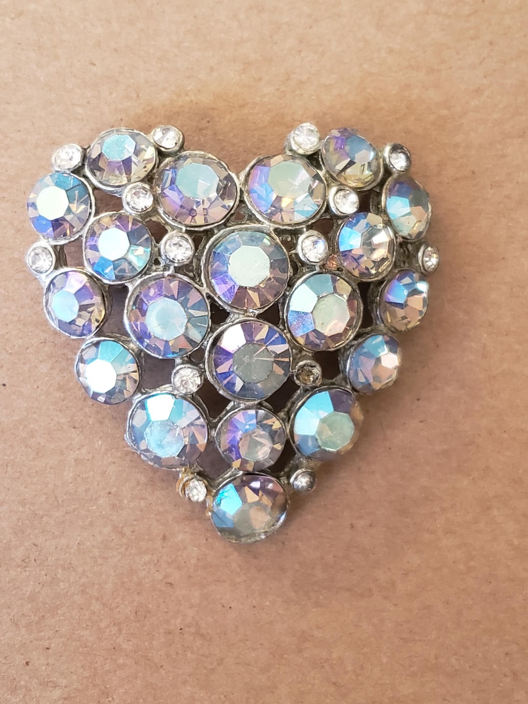 Rhinestone Heart Brooch, Valentines Day Brooch, Love Brooch, MISSING ...