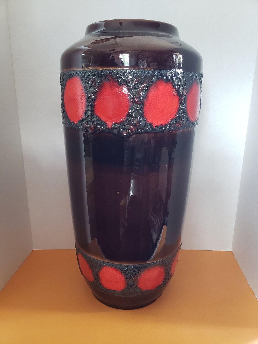 XXL W. German Vase, 20" Scheurich Vase, 517-50 W Germany Vase, Fat Lava ...