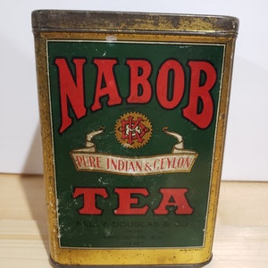 NABOB Pure Indian & Ceylon Tea Tin, Kelly Douglas Co. Vancouver, BC, - Etsy
