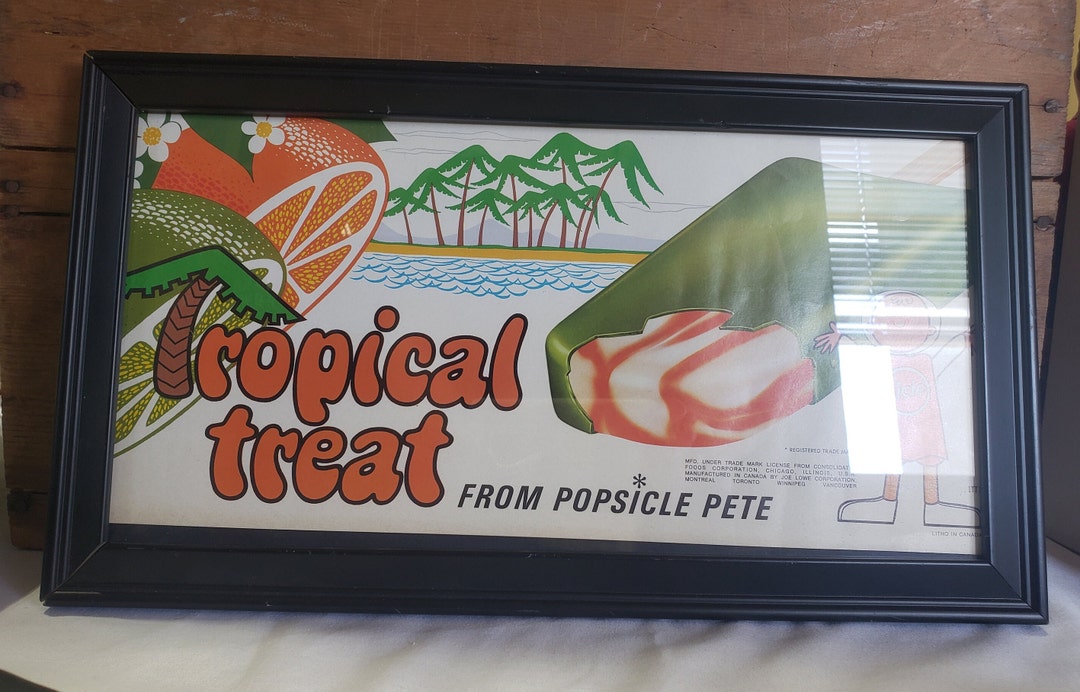 Advertising Store Retail Sign, Tropical Treat From Popsicle Pete ...