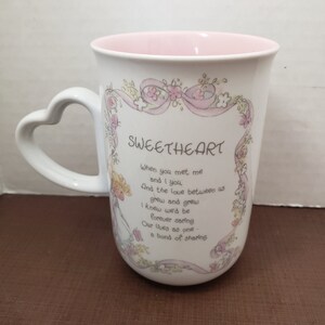Precious Moments 1990's Heart Shaped Handle Coffee Mug ~ SWEETHEART - Etsy