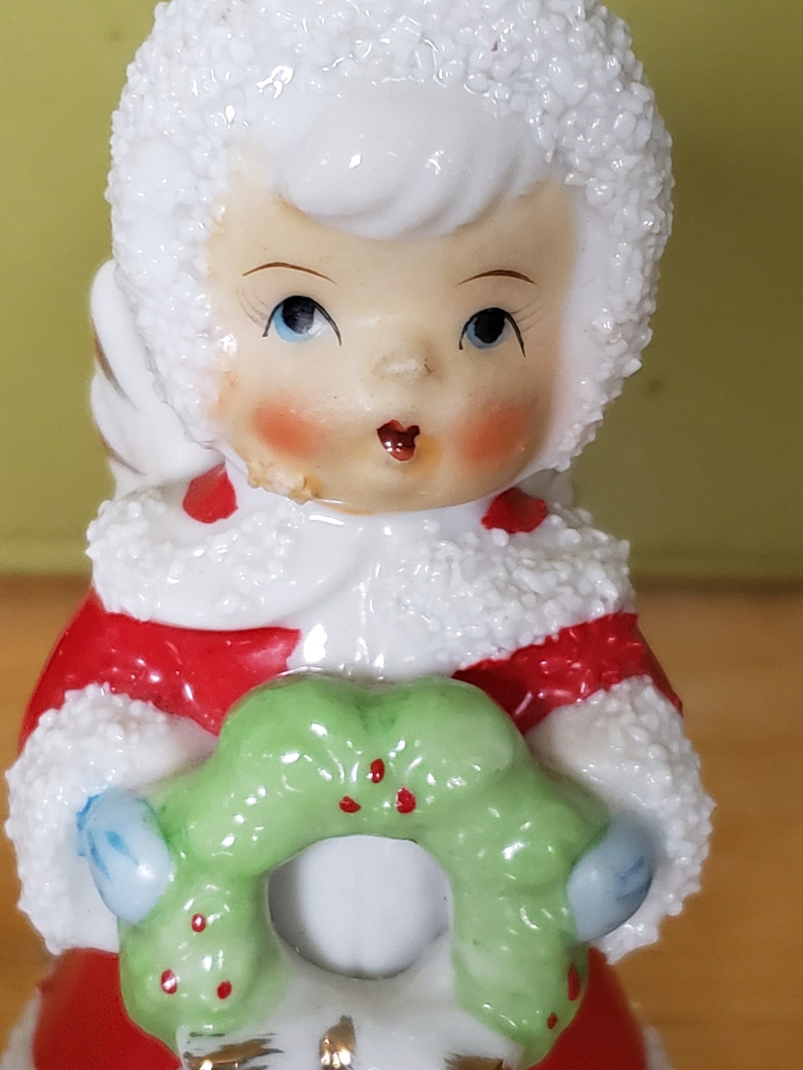 ENSCO Imports Christmas Ceramic Figurine, Angel Shopper Girl Figurine ...