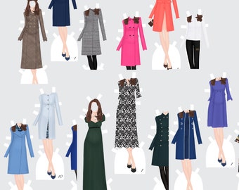Princess Kate Paper Dolls | Etsy