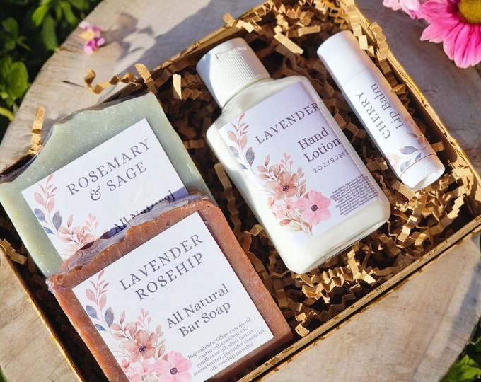 Mini Skin Care Gift Set, Handmade Natural Soap, Spa Care Package for ...