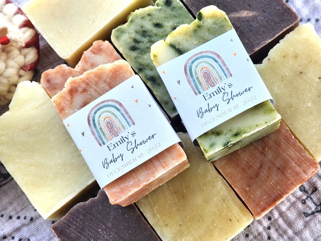 Baby Shower Mini Soaps, Half Bar All Natural Soap, Personalized Guest ...