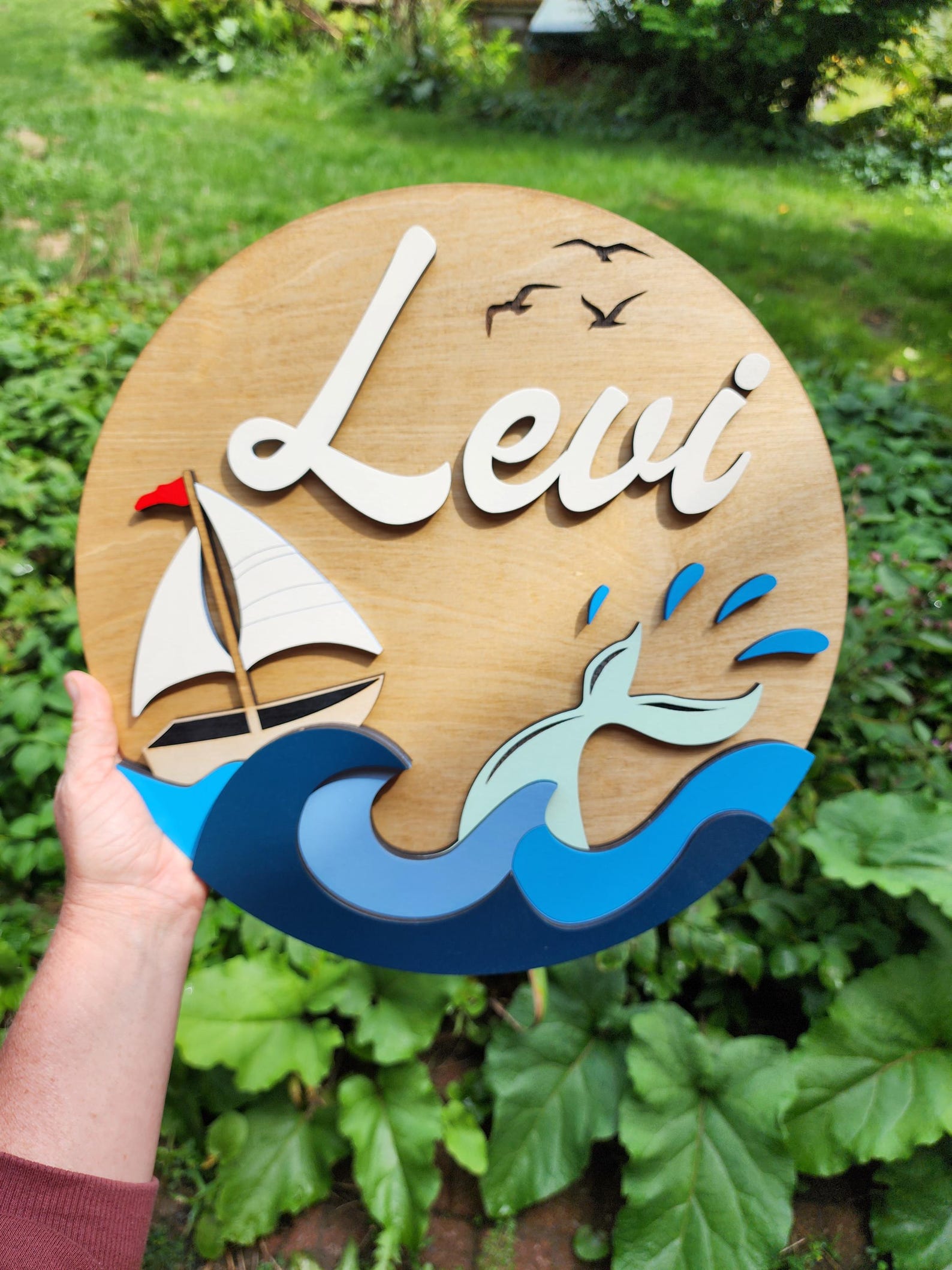 Ocean Nursery Sign, Nursery Baby Name Sign, Nautical Nursery, Name Sign ...