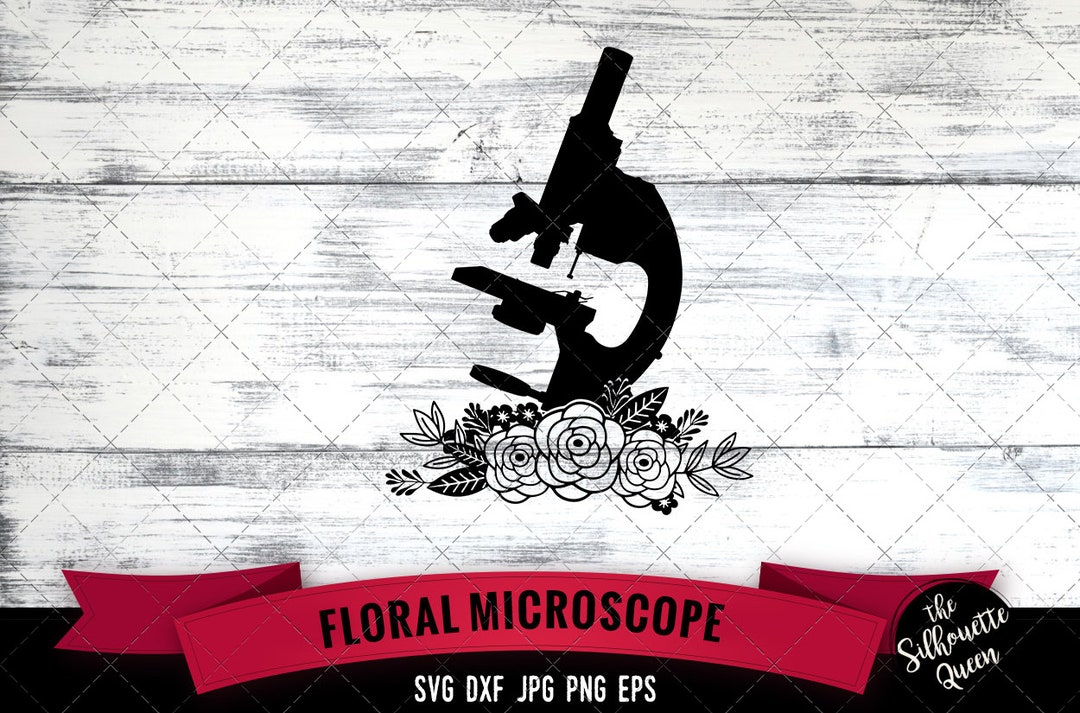 Microscope SVG File, Cute Cut File, Floral, Microscope With Flowers ...