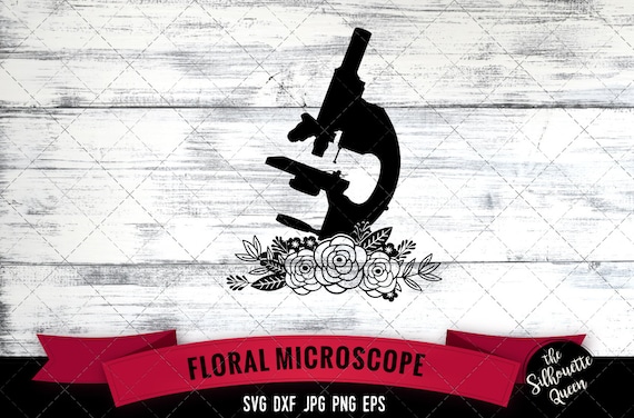 Microscope SVG file Cute Cut file Floral Microscope with | Etsy