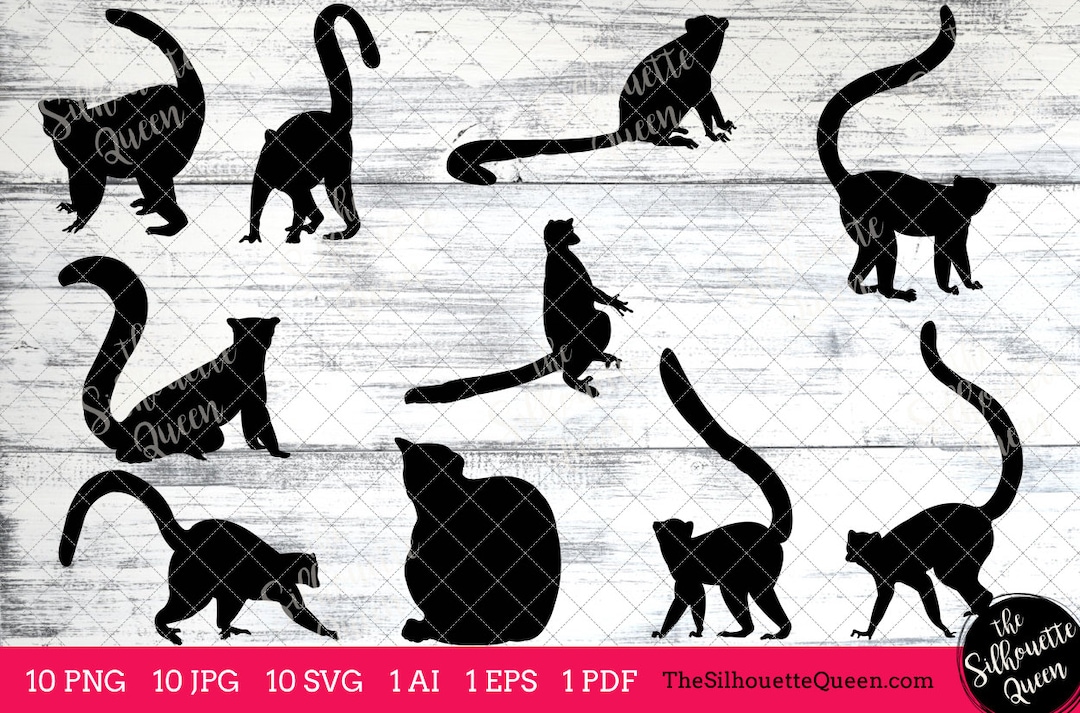Lemur Svg, Lemur Monogram, Lemur Svg File,cuttable, Lemur Svg Bundle ...