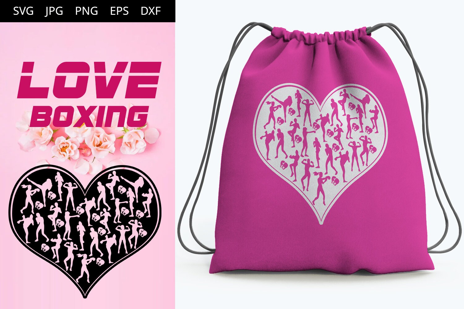 Boxing Women Love SVG Cut File Design Silhouette Cricut - Etsy