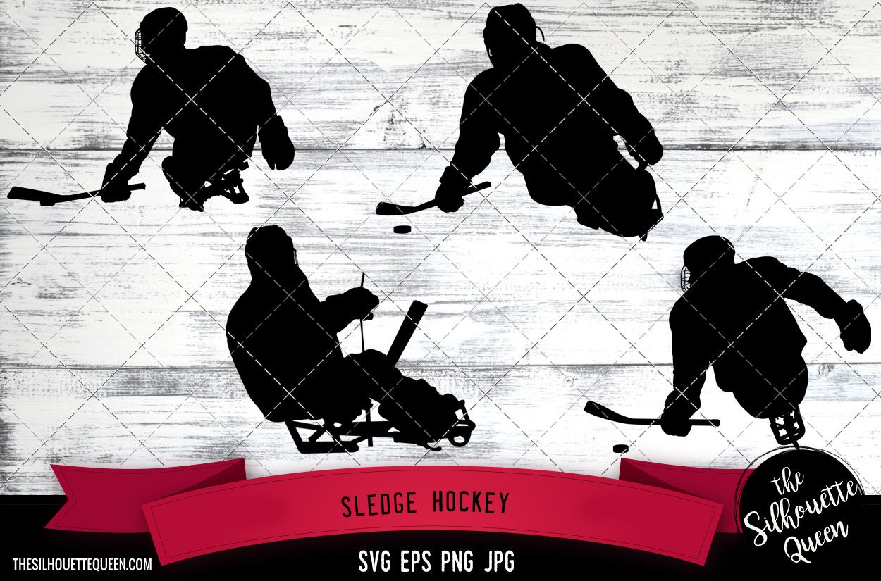 Sledge Hockey Silhouette Vector |sledge Hockey SVG | Clipart | Graphic ...