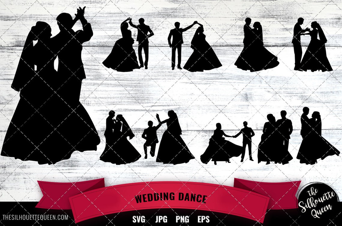 Wedding Dance Silhouette | Couple Dance Vector | Bride and Groom ...