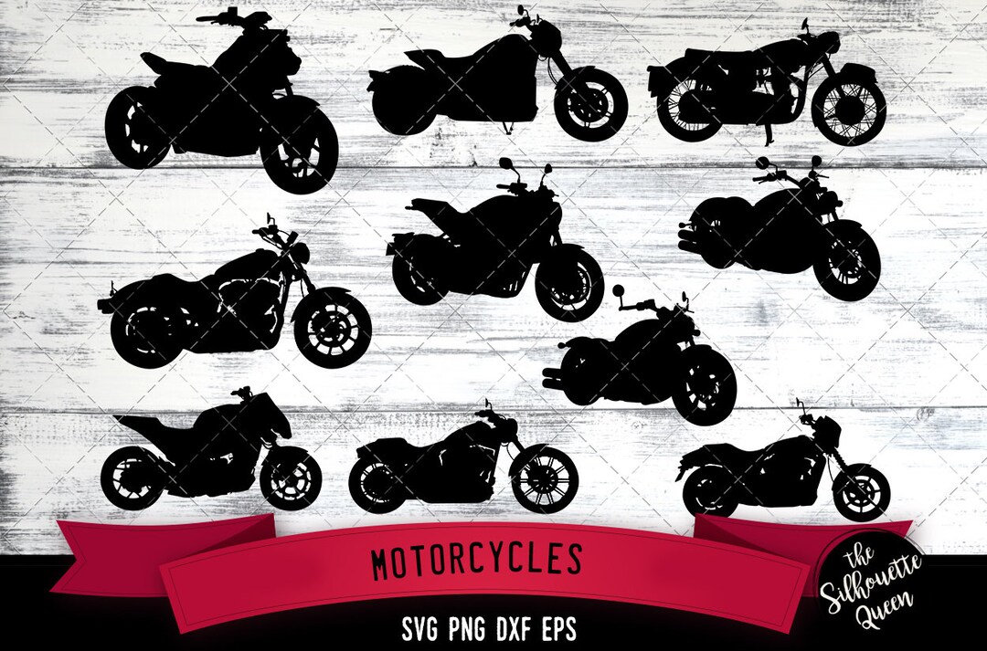 Motorcycle Svg File, Motorbike Svg Cut File, Silhouette Studio, Cricut ...