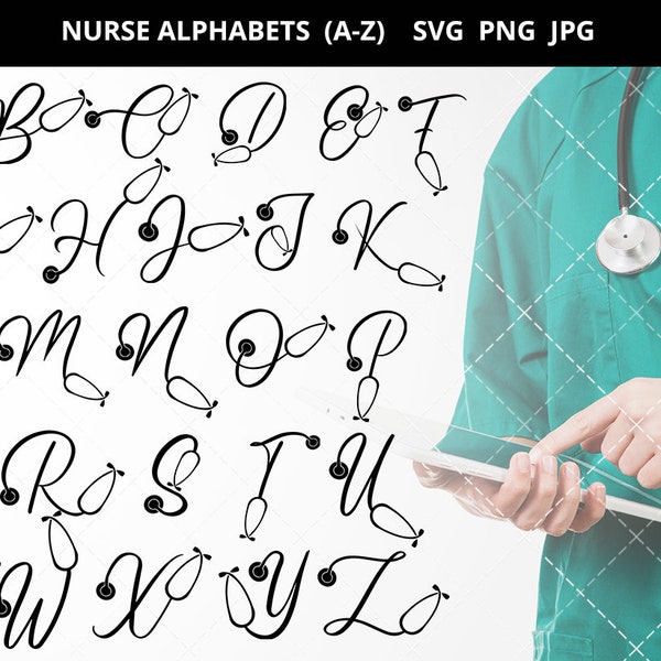 Stethoscope Font - Etsy