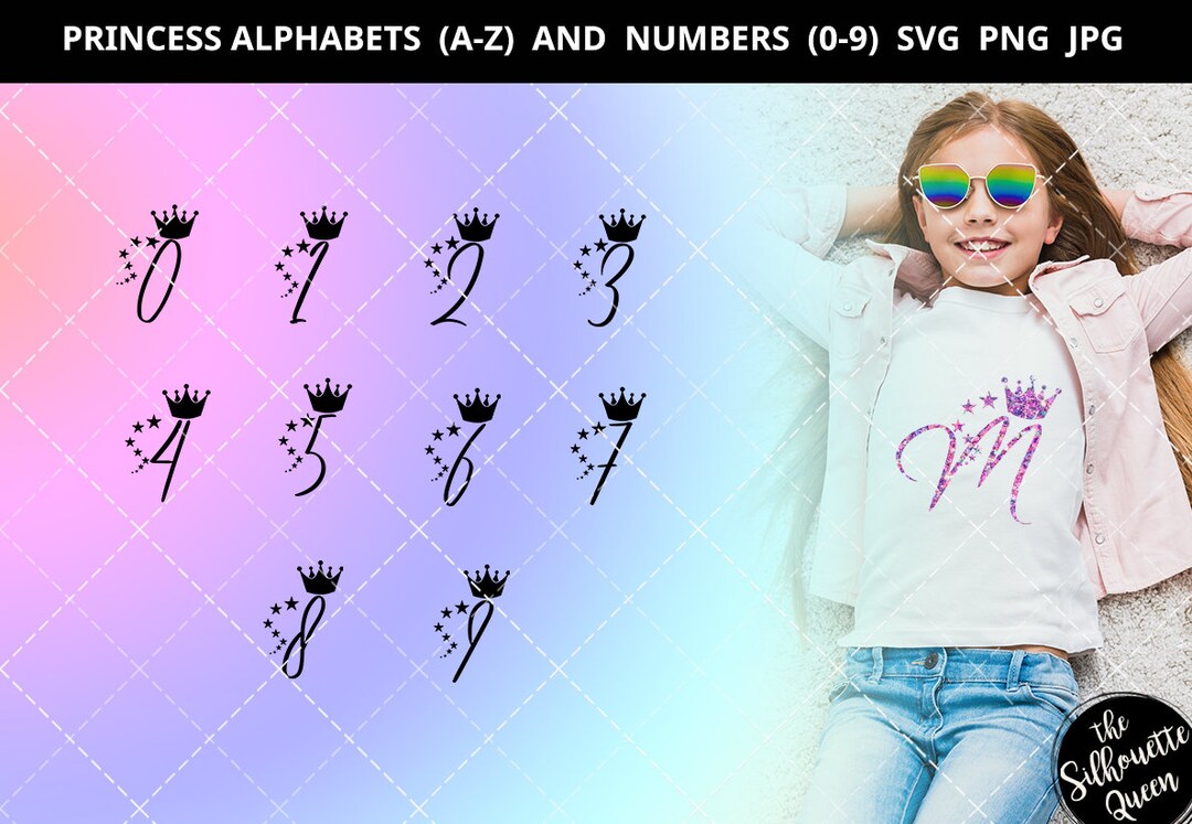 Princess Alphabet A-z Svg, Princess Number 0-9 Svg, Alphabet Clipart ...