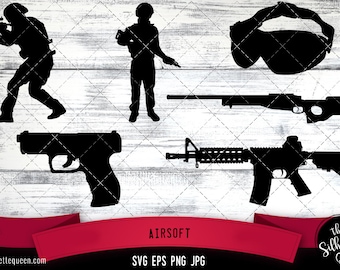 Firing SVG Gun Clipart Airsoft Gun Svg Tactical Svg for Shooters ...