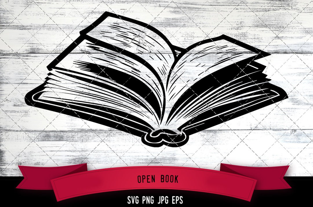 Open Book SVG, Book Lover SVG, Logo - Digital Download With Commercial ...