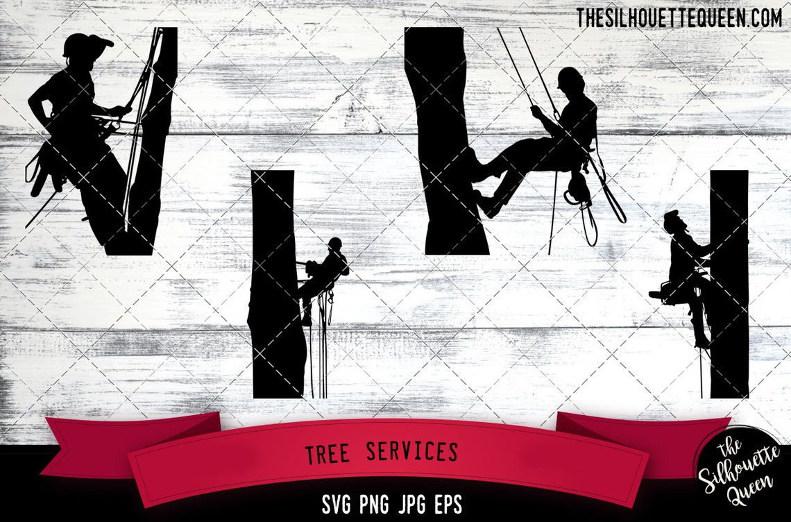 Tree Services SVG Silhouette Logo Tree Services SVG Cut - Etsy