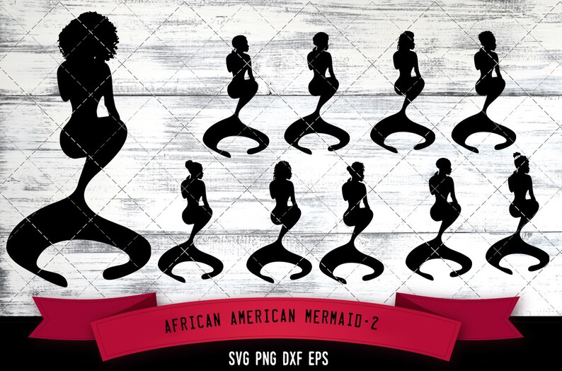 African American Mermaid-2 SVG - Black Mermaid, Afro Mermaid, Ethnic ...