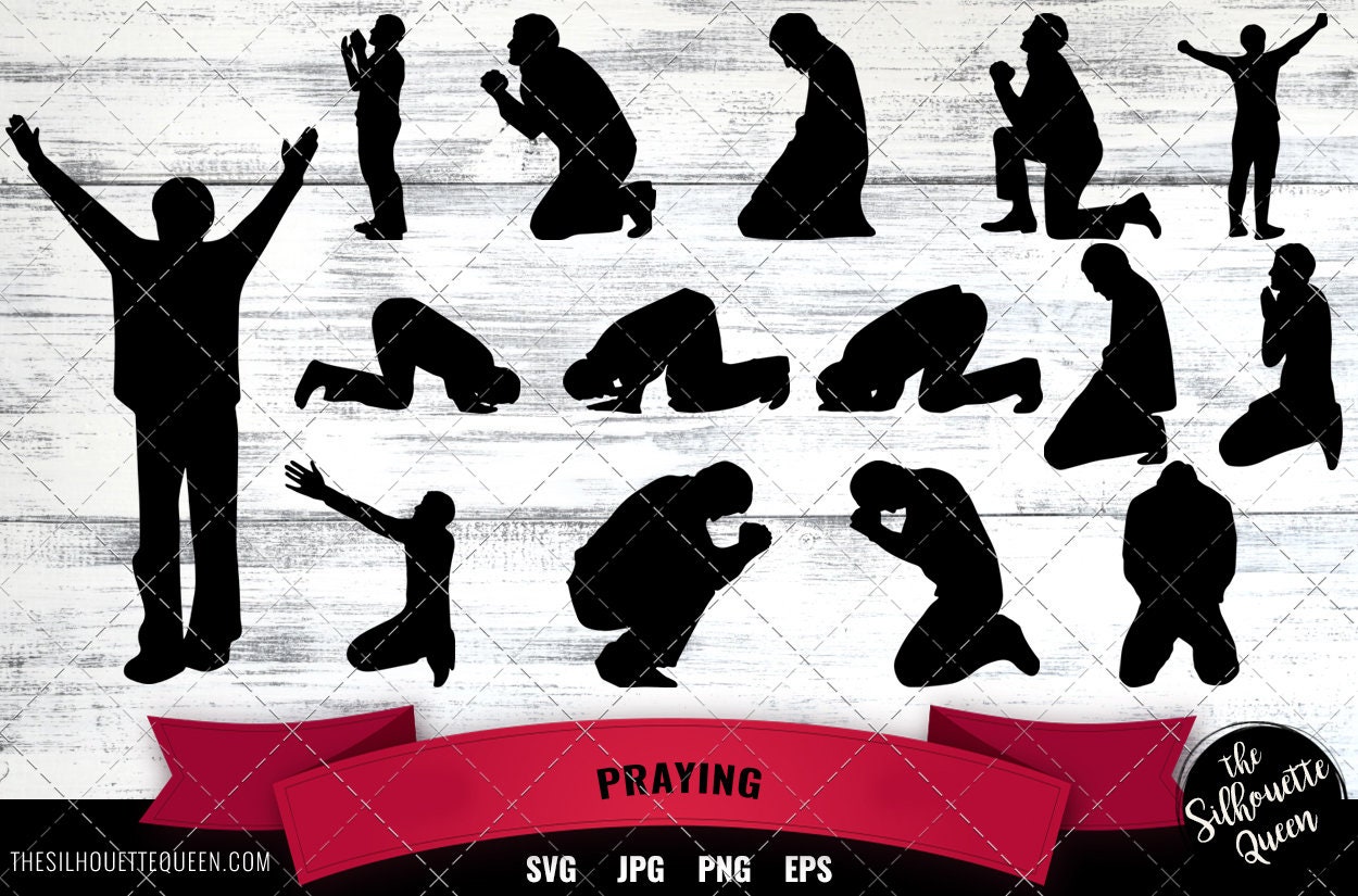 Man Praying Svg, Christian Svg, Prayer Svg, Faith Svg, Pray Svg, Man ...