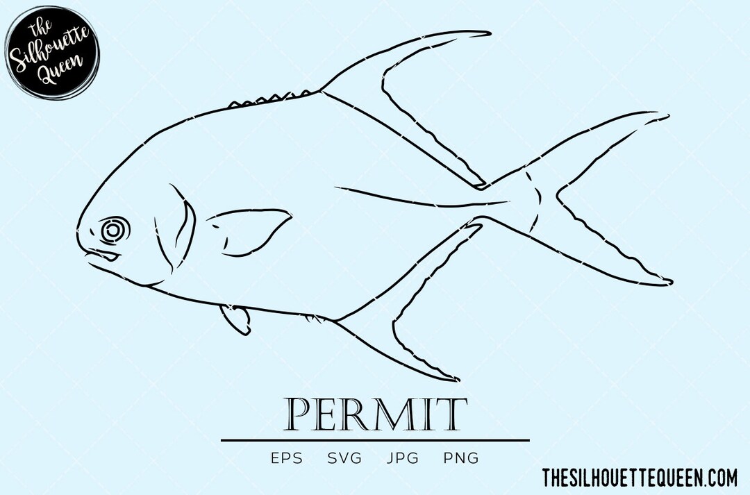 Permit Svg, Salt Water Fish Svg, Marine Svg, Aquatic Svg, Fish Face Svg ...