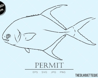 Permit Svg Salt Water Fish Svg Marine Svg Aquatic Svg Fish - Etsy
