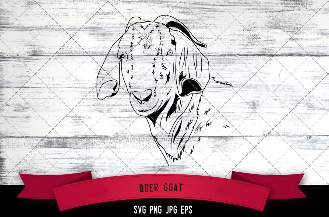 Boer Goat SVG File, Goat Face Svg,farm Svg -vector Art Commercial ...