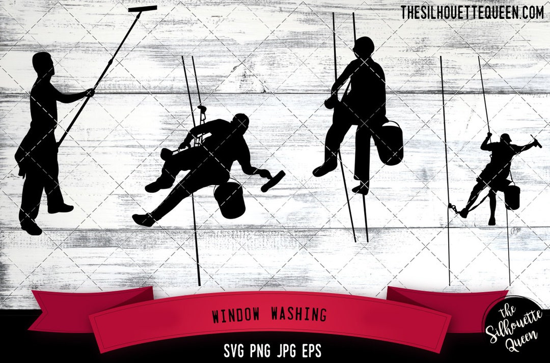 Window Washing SVG, Silhouette, Logo, Window Washing SVG Cut Files for ...