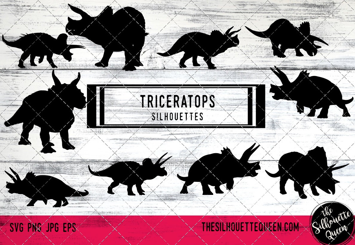 Triceratops SVG, Dinosaur Svg, Dinosaur Svg Monogram, Dinosaur Clipart ...