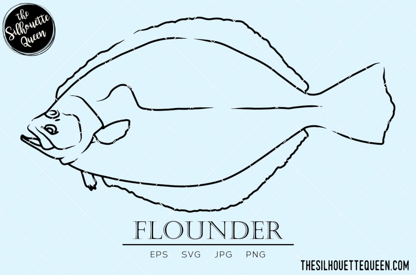 Flounder Svg, Salt Water Fish Svg, Marine Svg, Aquatic Svg, Fish Face ...