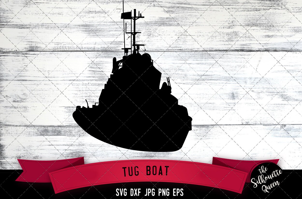 Tug Boat Svg, Cricut Files, Silhouette Studio Vector Design, Cut File ...