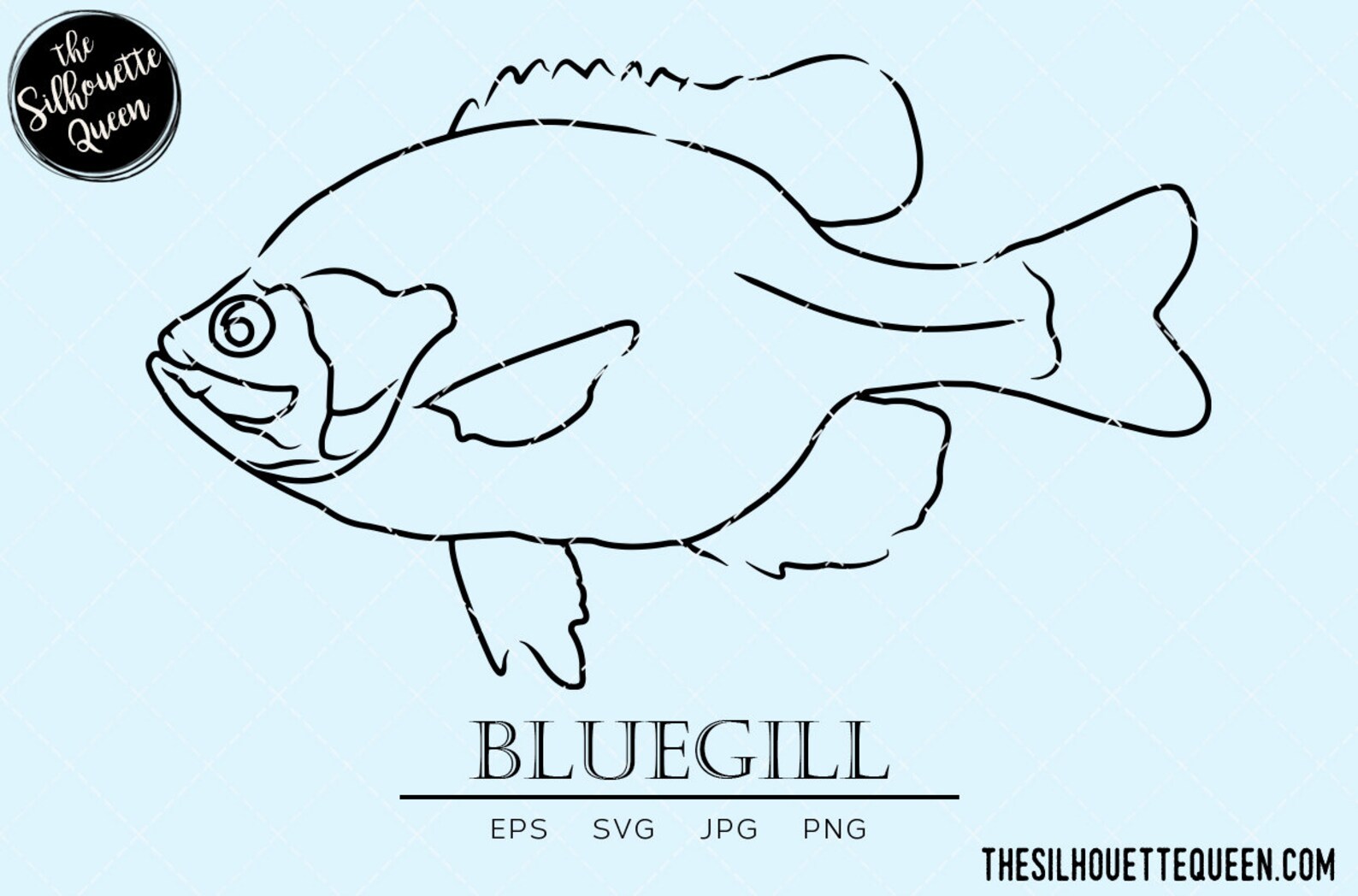 Bluegill Svg, Fresh Water Fish, Marine Svg, Aquatic Svg, Fish Face Svg ...