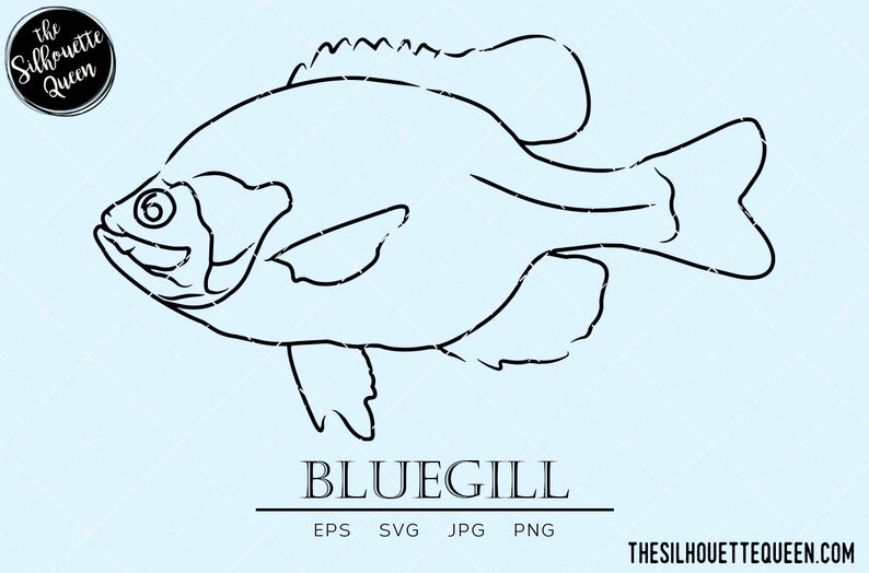 Bluegill Svg, Fresh Water Fish, Marine Svg, Aquatic Svg, Fish Face Svg ...