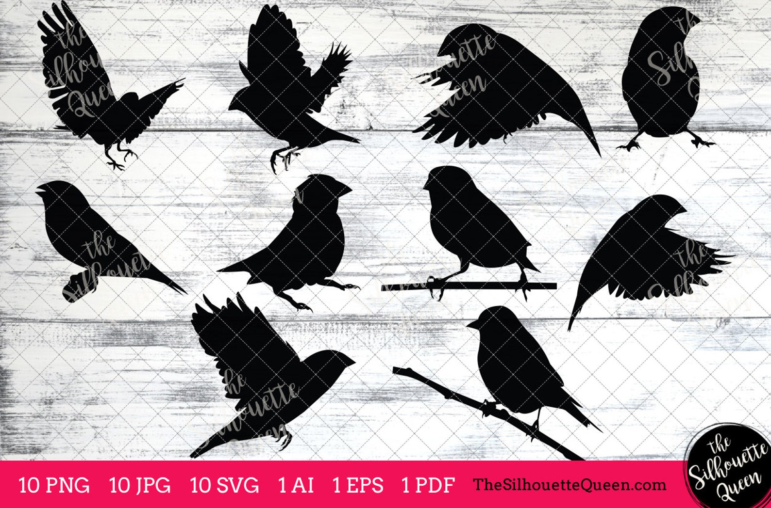 Finch Bird SVG Files Bundle Flying Bird SVG Sitting Bird - Etsy