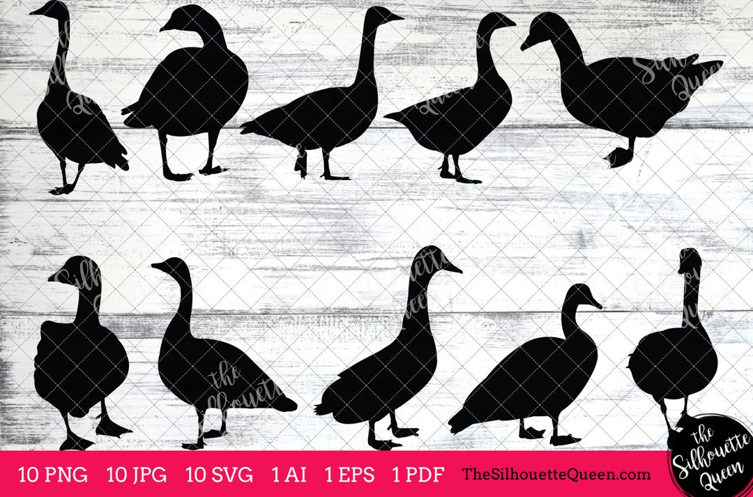 Goose Bird SVG Files Bundle, Flying Bird SVG, Sitting Bird SVG ...
