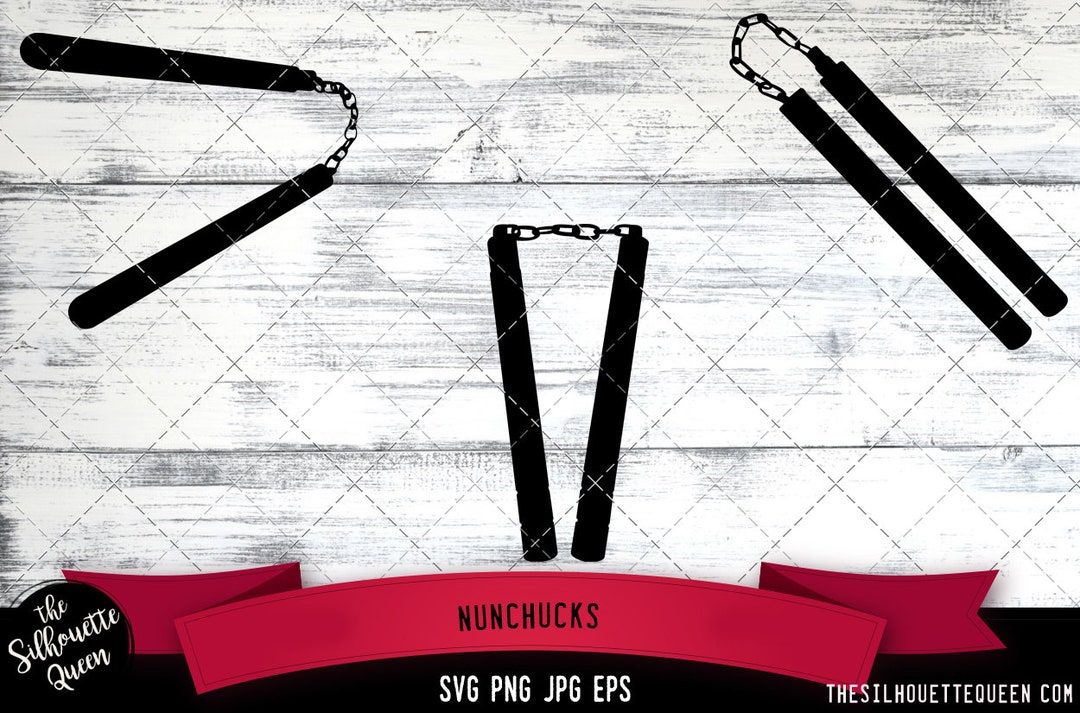 Nunchucks SVG Silhouette Logo Nunchucks SVG Cut Files for - Etsy Ireland