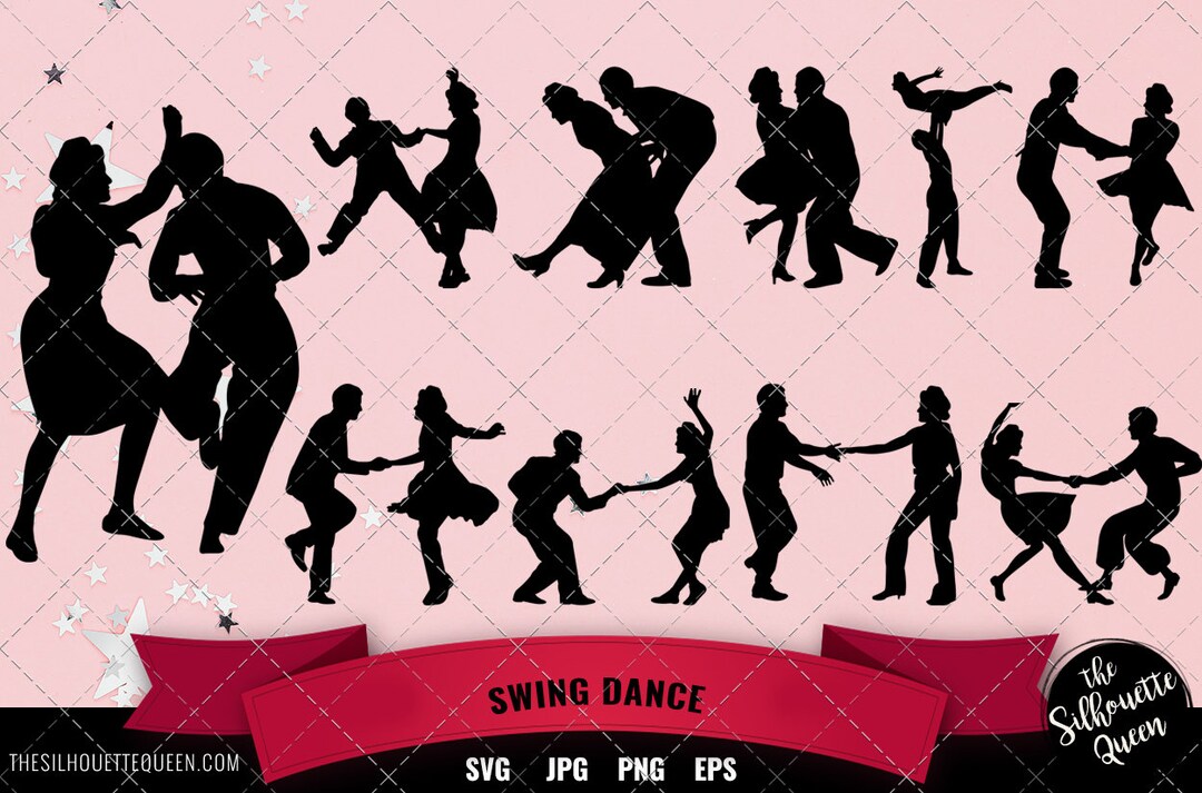 Swing Dance Svg, Dance Cricut Files, Cut Files, Dancer Silhouette ...