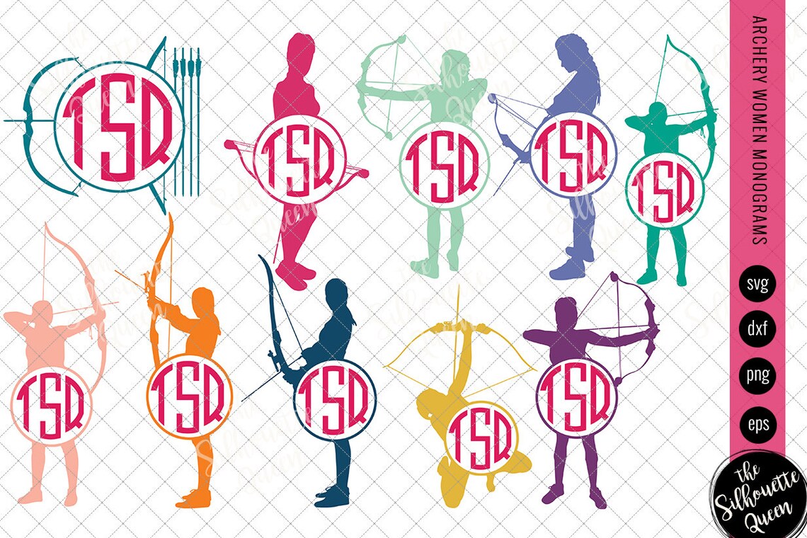 Archer Svg Monogram, Circle Frames, Cuttable Design, Cut Files ...
